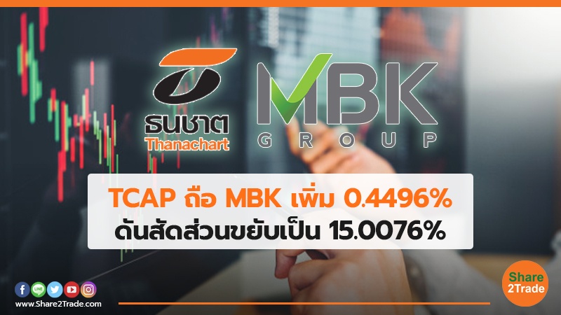 TCAP ถือ MBK เพิ่ม 0.4496% ดันสัดส่วนขยับเป็น 15.0076% | Share2Trade